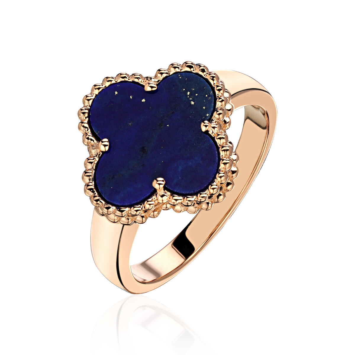 Кольцо, красное золото, 585 проба, лазурит