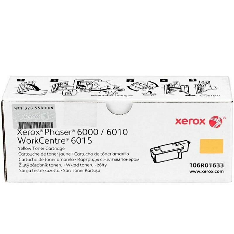 Тонер-картридж желтый 106R01633 (1K) Xerox Phaser 6000/6010/6015