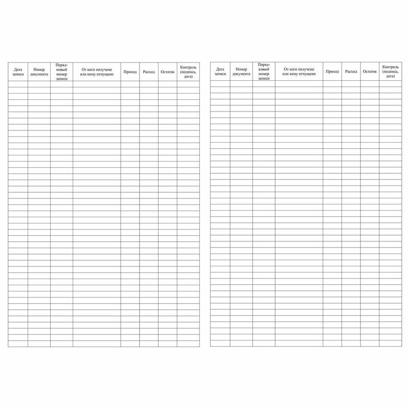 Книга учета хозяйственного имущества и материалов 36 листов скрепка обложка офсет 4 штуки в упаковке, 1334991