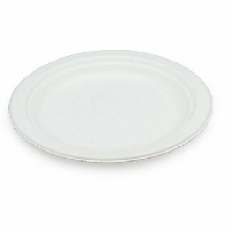 Тарелка одноразовая бумажная 180 мм белая 50 штук в упаковке, 1464055