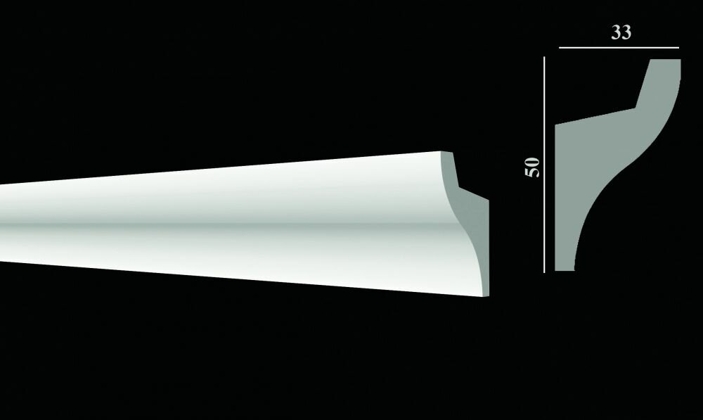 Профиль Decor-Dizayn DD506 Белая Лепнина Д2000хВ50хТ33 / Декор Дизайн.