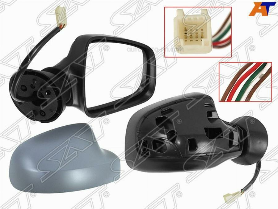 SAT STDC01940D1 Зеркало LADA Largus 12-21 / Nissan Terrano 14-22 (Справа/ Обогрев/ Регулировка/ 5 контактов/ с накла