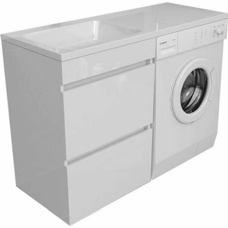 Тумба Emmy Джерси 120L с раковиной Аванти под стиральную машину крыло справа