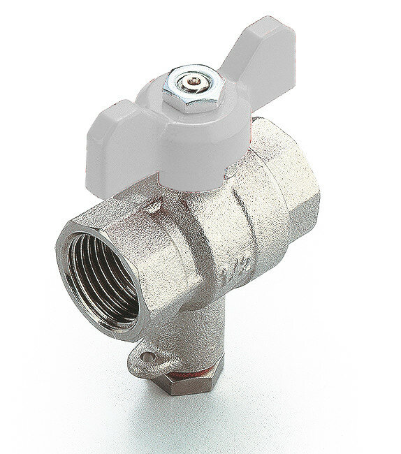 Кран шаровой 1/2" в/в бабочка для подключения датчика температуры
