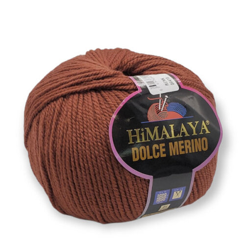 Пряжа HiMALAYA "DOLCE MERİNO" 50% Шерсть мериноса, 50% Микрофибра, 100гр/230м, (59415 Кирпичный) 1 упаковка (10 мотков)