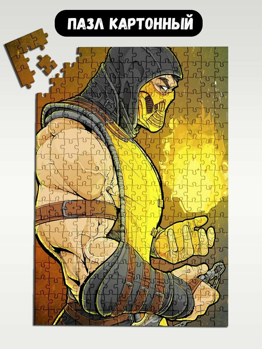 Пазл картонный А3: модель игра Mortal Kombat Komplete - 1112