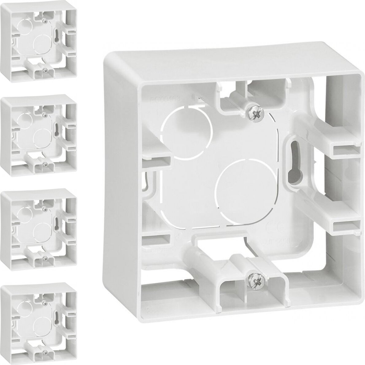 Коробка установочная Legrand Etika 88.5x88.5 квадратная для кирпичных и бетонных стен IP30 белая (комплект из 4 шт.)