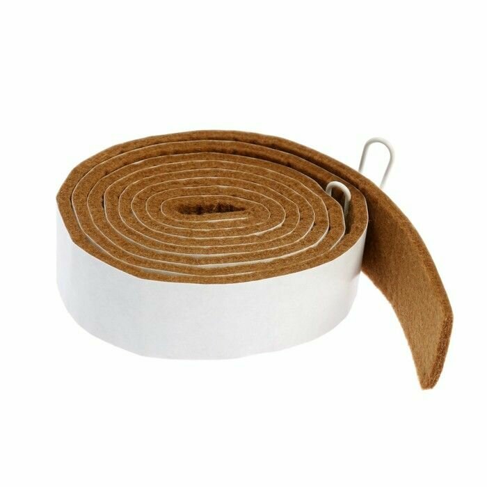 Самоклеящиеся подпятники для мебели тундра 100х2х0,3 см, фетр, цвет коричневый