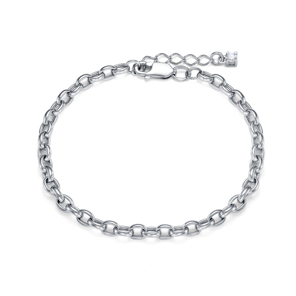 Браслет, серебро, 925 проба, фианит