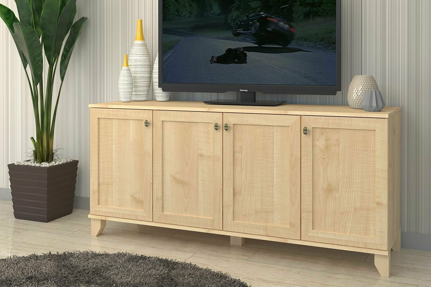 Комод Ренди 30М 150х40х60 клен танзау, рамка квадро МДФ, ножка №3