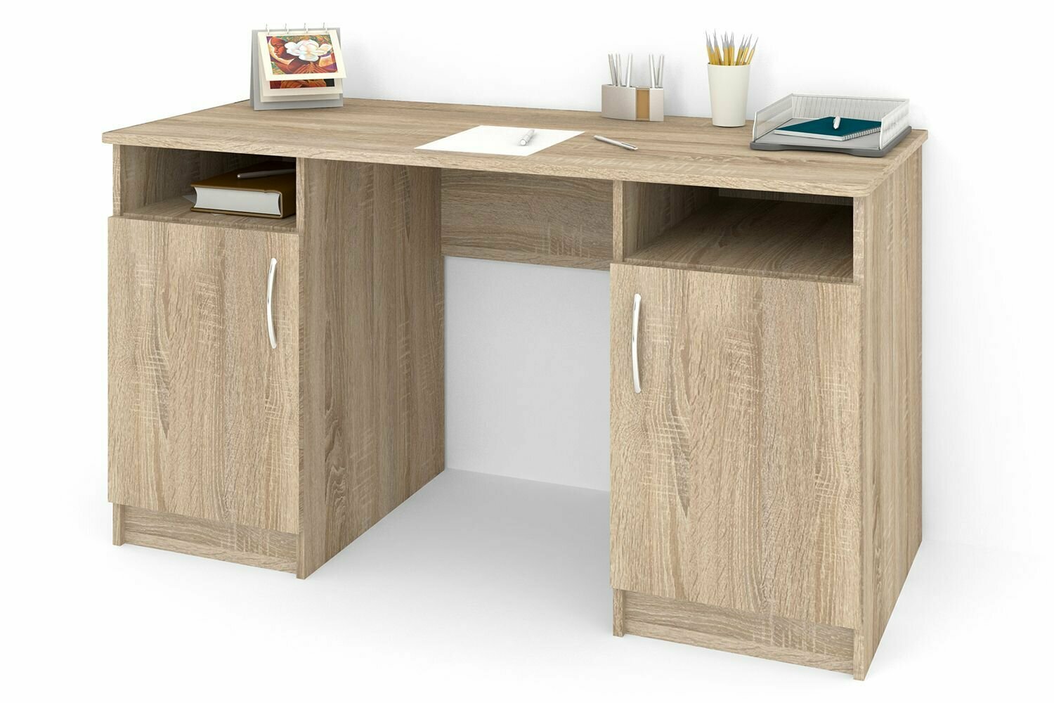 Стол компьютерный, письменный СП-4 ЛДСП дуб сонома, двухтумбовый
