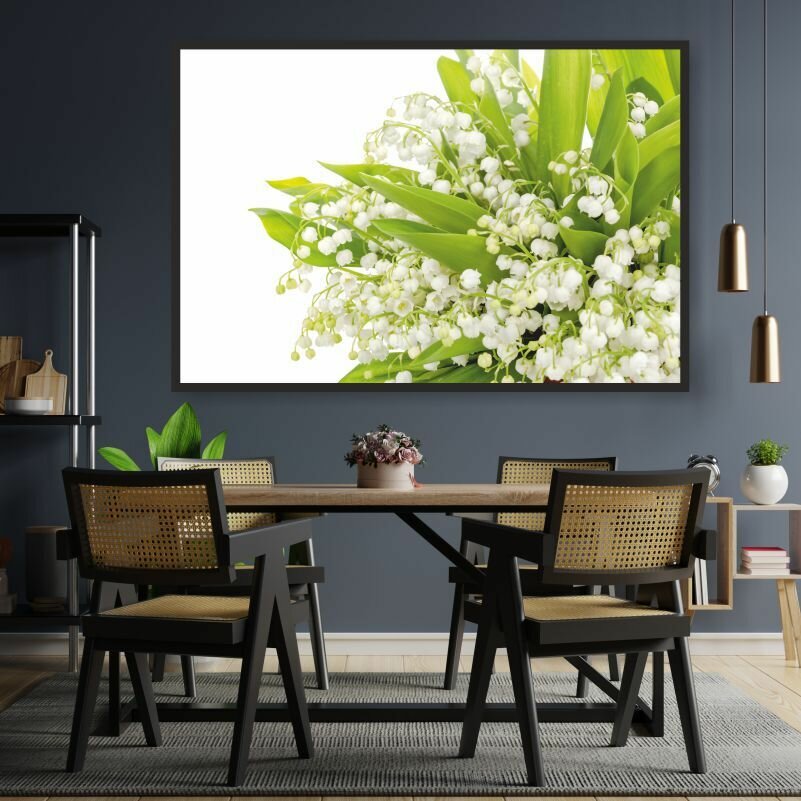 Постер для интерьера Цветы Ландыша на стену 70х50 см в тубусе ПолиЦентр
