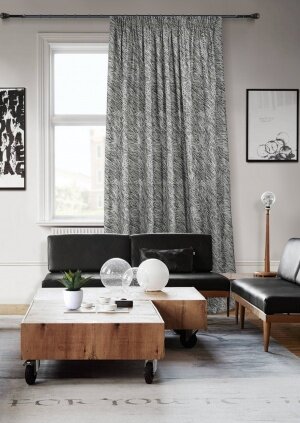 Штора на тесемке Minutias 200х270 см, жаккард, серый, Kauffort