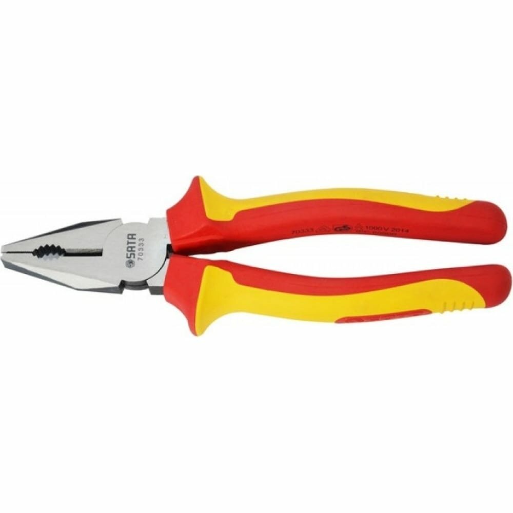 Комбинированные, SATA, плоскогубцы SATA 8" 200 мм, изолированные S70333, использования под высоким напряжением
