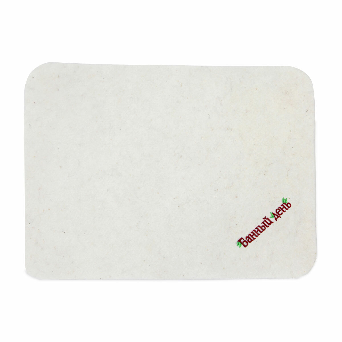 Коврик для бани БаняМания "Банный день", войлок, белый, 31.5x42.5 см