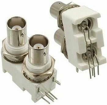 BNC-7044-2 ( BNC-2RJ ) , Разъем BNC, гнездо двойное угловое, на плату