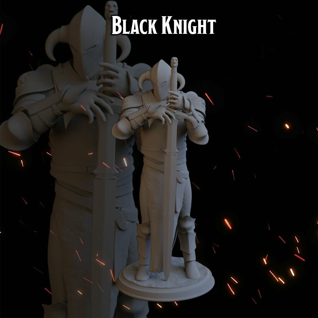 Черный рыцарь человек мужчина 55,4мм фигурки/миниатюры (ДнД, DnD, D&D, Dungeons & Dragons, Pathfinder, Подземелья и Драконы, Wargames)