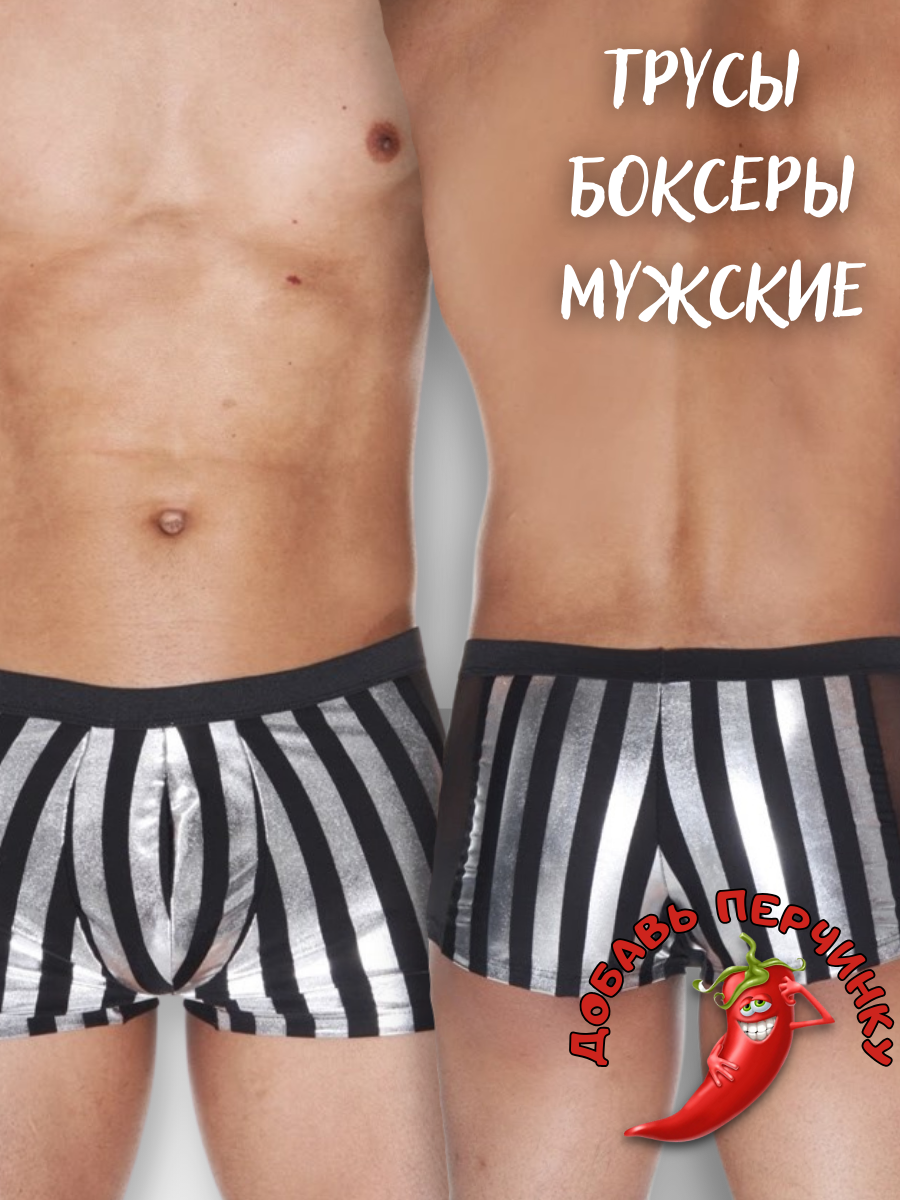 Мужские трусы боксеры черные в серебристую полоску LaBlinque LB15538 S/M (44-46)