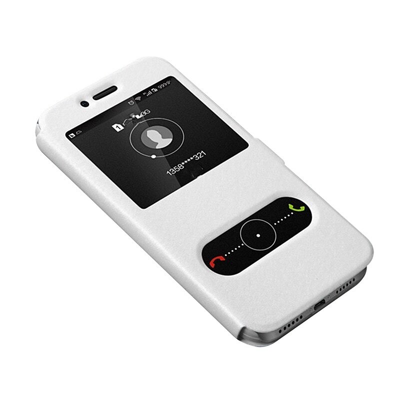 Чехол-книжка Чехол. ру для HTC Desire 601 с окошком для входящих вызовов и свайпом белый