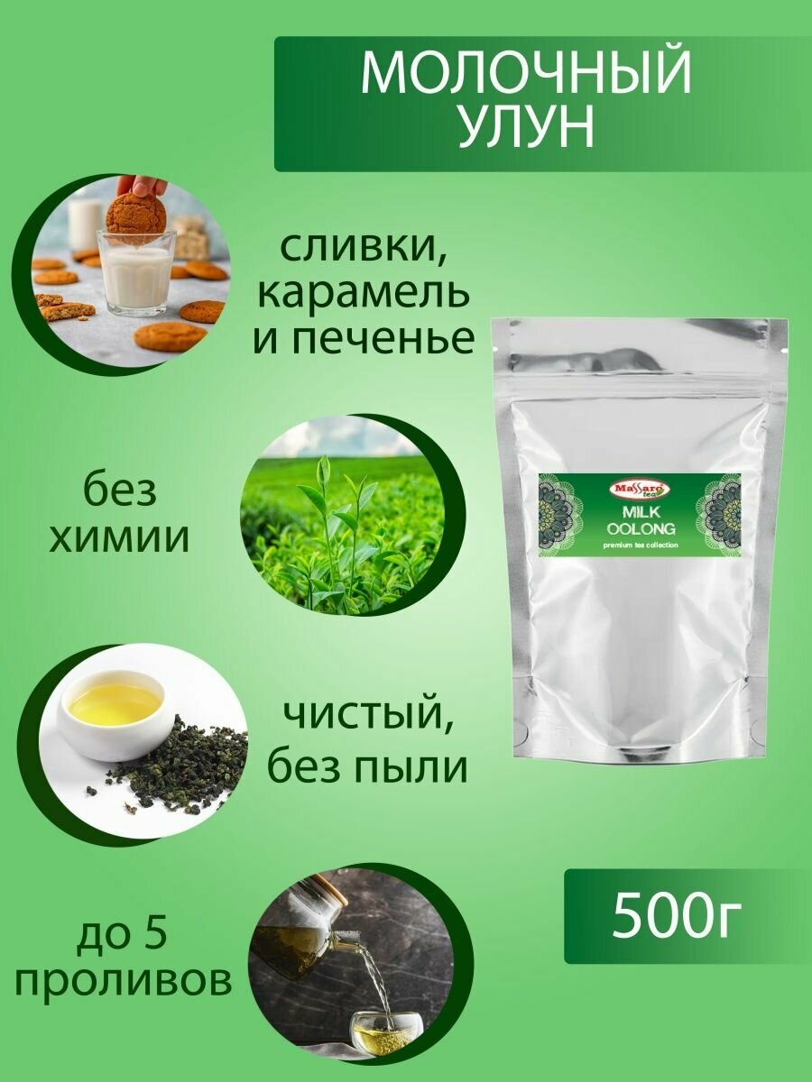 Чай Молочный улун зеленый китайский крупнолистовой