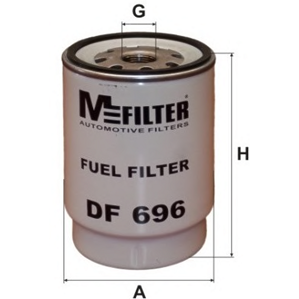 MFILTER DF 696 (DF696 / K1006530) фильтр топливный h147.5 d109 1-14 uns сепаратор\ daf cf75 / 85 xf95 / 105 euroIIi