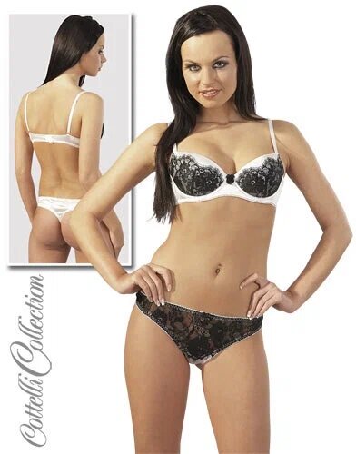 Черно-белый комплект от Cottelli COllection с красивым кружевом