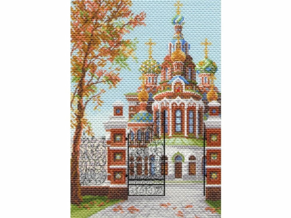 Канва с нанесенным рисунком "Спас на крови" размер: 27х40 см, арт. 1633