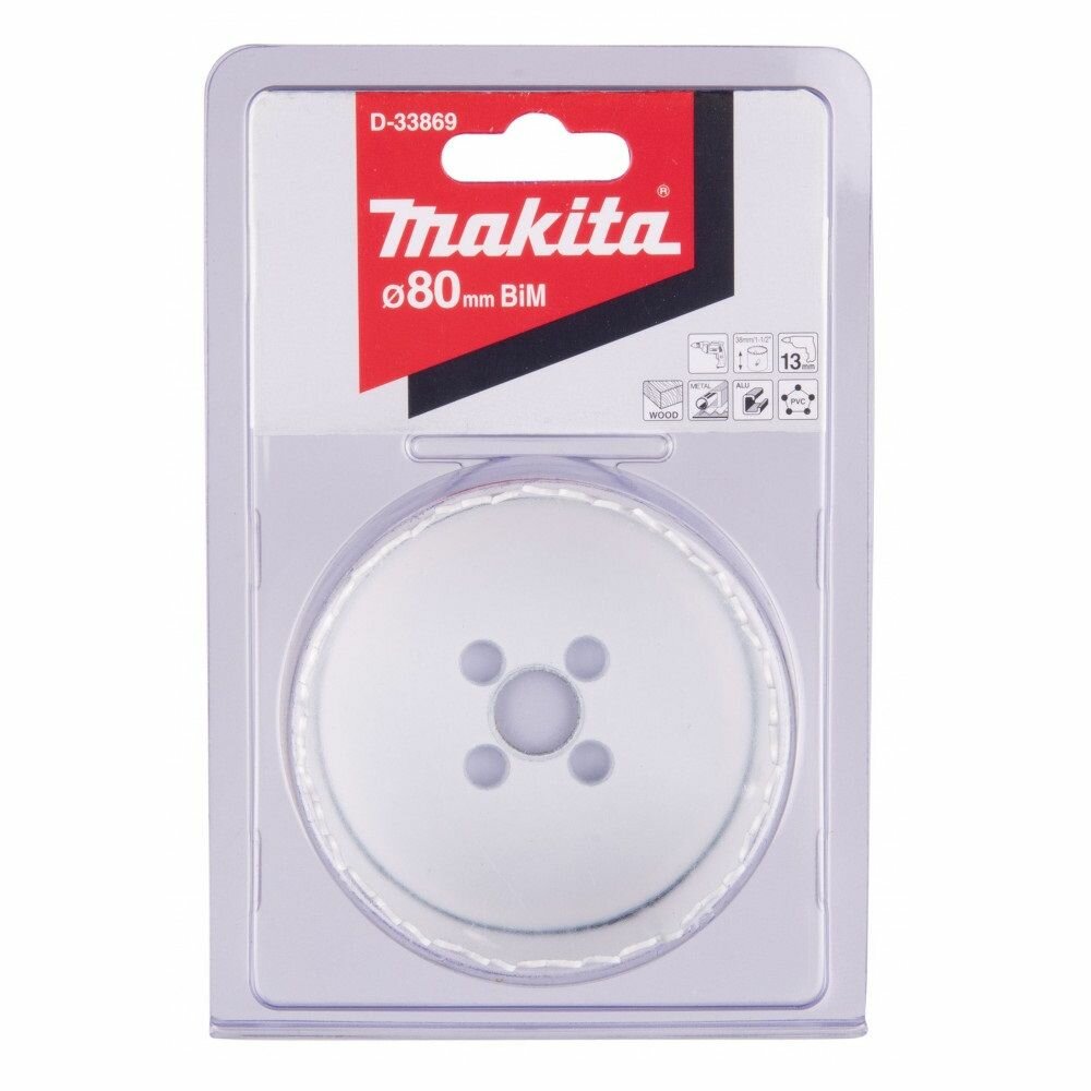 Коронка биметаллическая для дрели-шуруповерта BI-M 80мм Makita (D-33869)