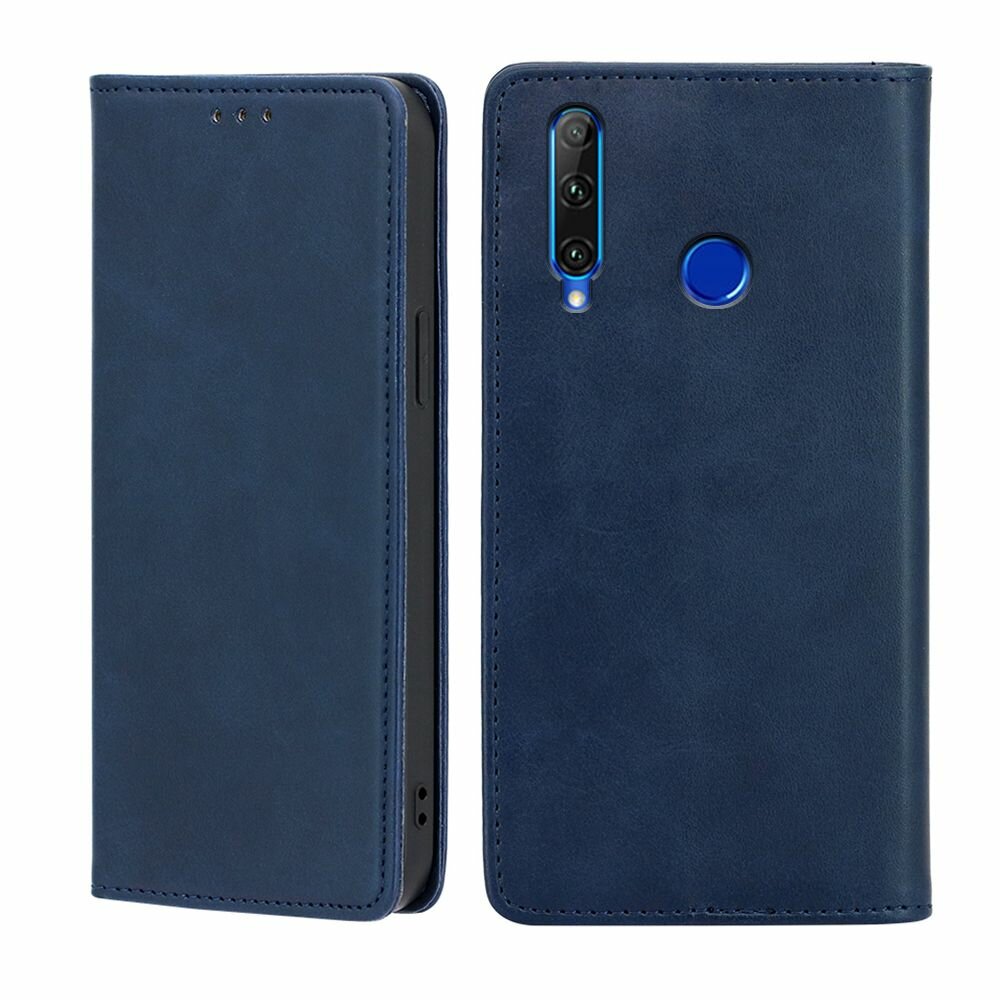 Чехол MyPads для Honor 10i/Honor 20 Lite 2019/Honor 20e/Huawei P Smart Plus 2019 / Хонор 10i, Телячья кожа, синий