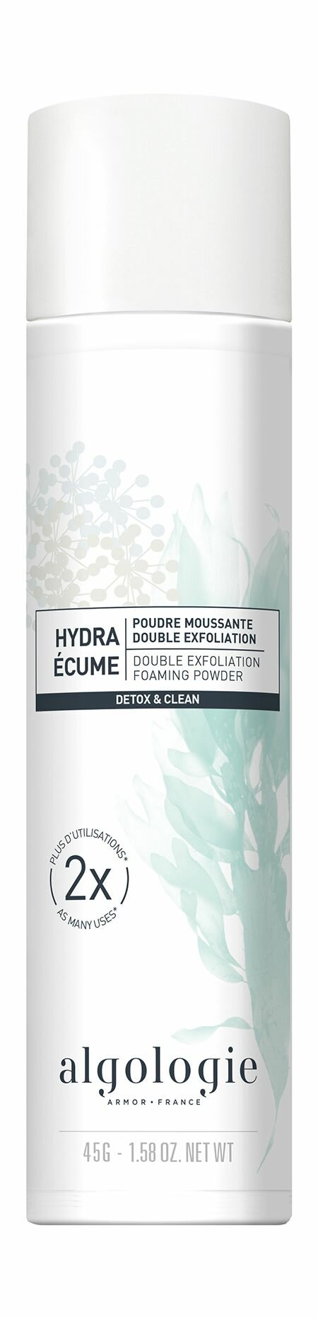 ALGOLOGIE Double Exfoliation Foaming Powder Пудра-эксфолиант очищающая для умывания, 45 г