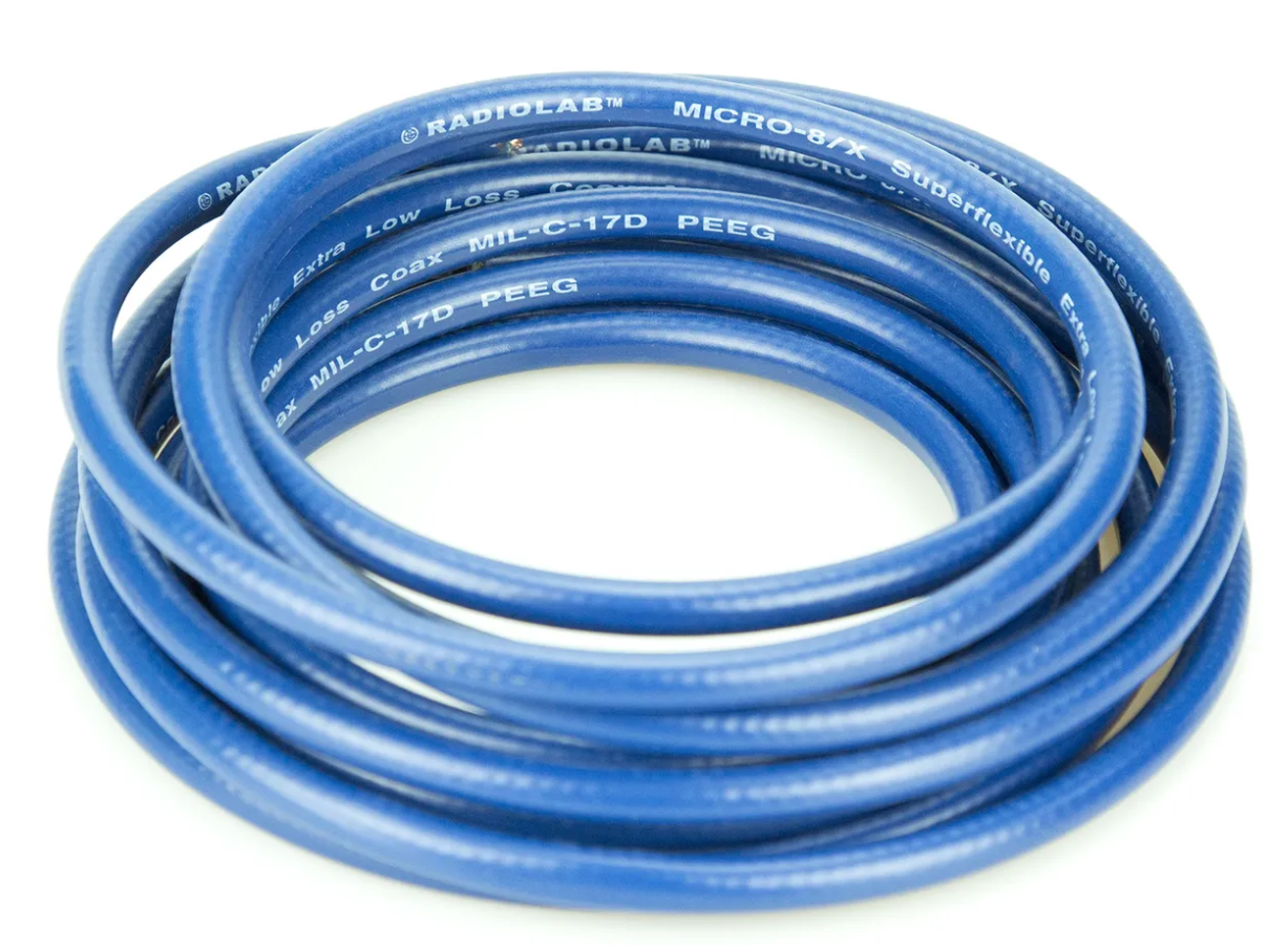 Кабель коаксиальный Radiolab RG-8X (MICRO-8/X), 50 Ом, синий, 10 метров