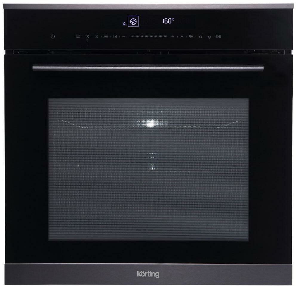Духовой шкаф с свч Korting OKB 1340 GNBX MW черный/черная нержавеющая сталь, сенсорное управление, автопрограммы