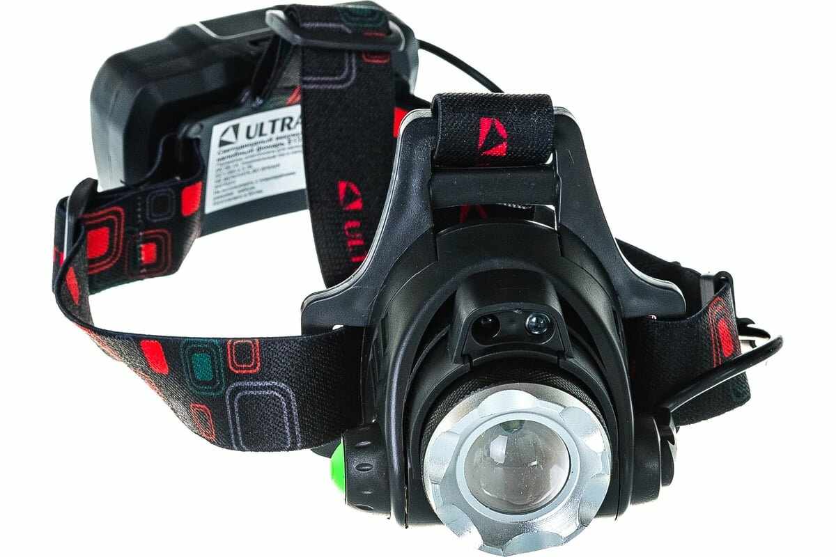 Ultraflash Фонарь налобный аккумуляторный лазеродиодный E1336 3,7В, черный 13906