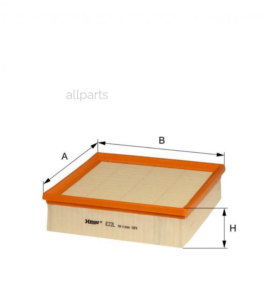 HENGST FILTER E22L Hengst Фильтр воздушный (C 22 117) E22L