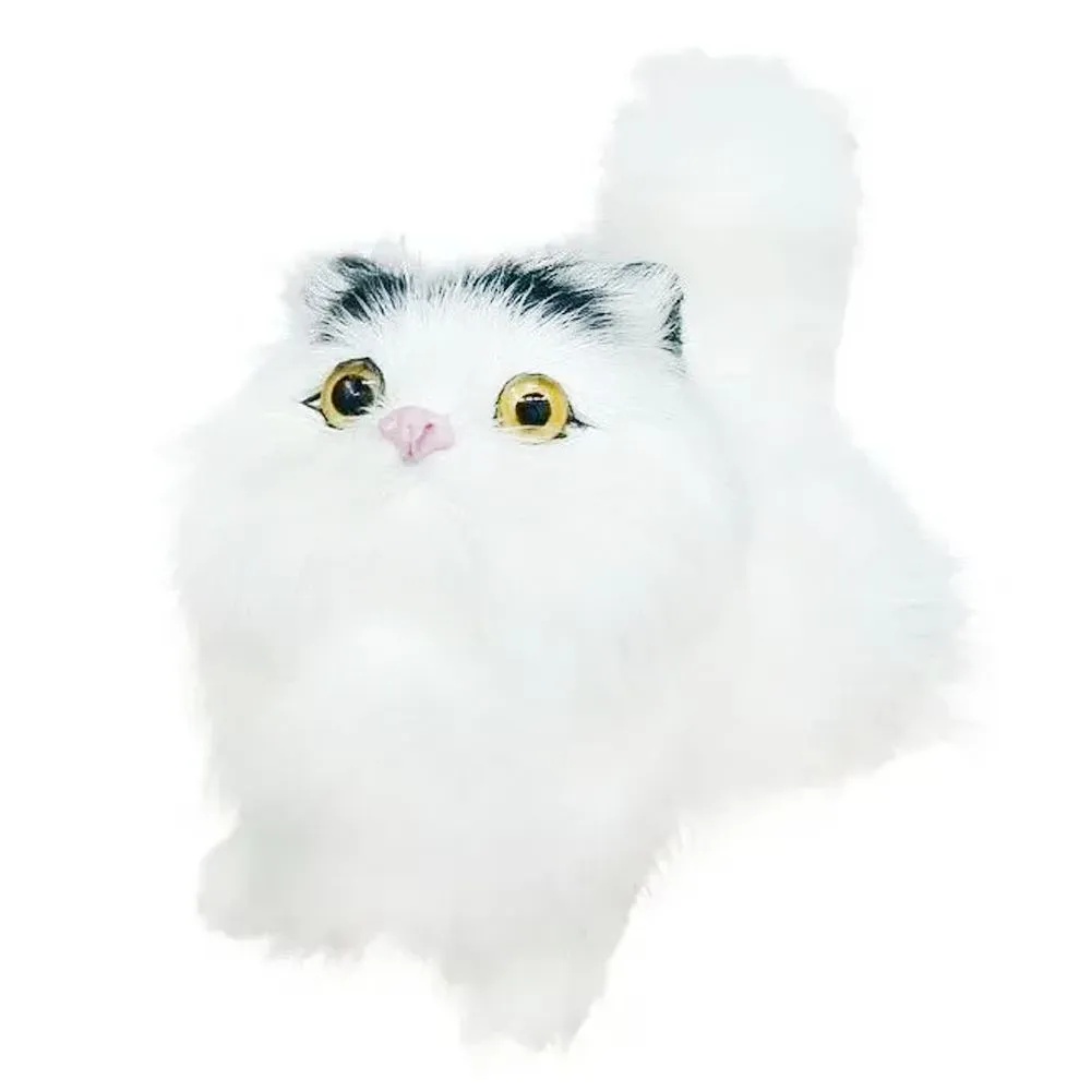 Фигурка "Котенок с хвостиком", из натурального меха (С голосом)