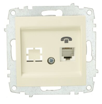 Механизм розетки ZENA TF телефонная, цвет кремовый 609-010300-221