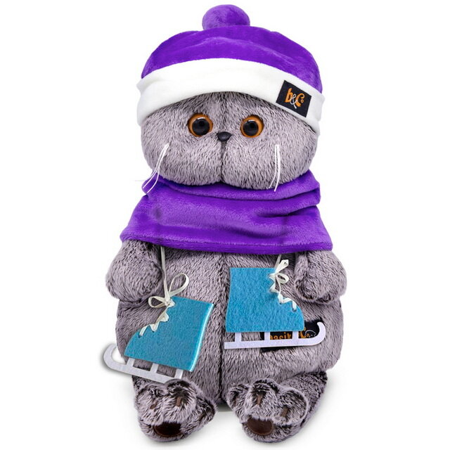 Мягкая игрушка Кот Басик с коньками 30 см, Budi Basa, Ks30-163