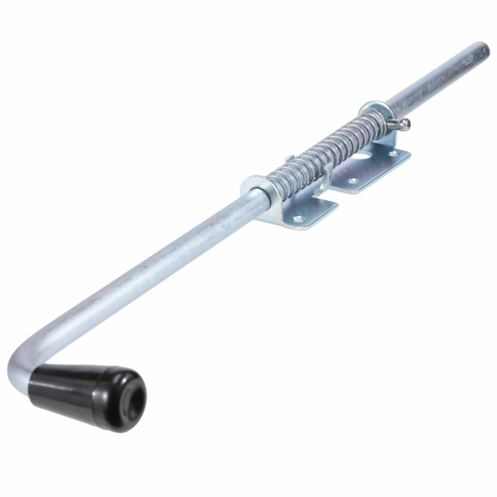 Засов для ворот и дверей с пружиной DOMART ЗСП-600 мм, задвижка дверная автоматическая, шпингалет накладной, комплект 2 шт, цинк