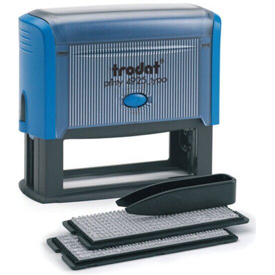 Штамп самонаборный Trodat 5-стр, оттиск 82х25 мм, синий, 4925, корпус синий, кассы В комплекте, 53404