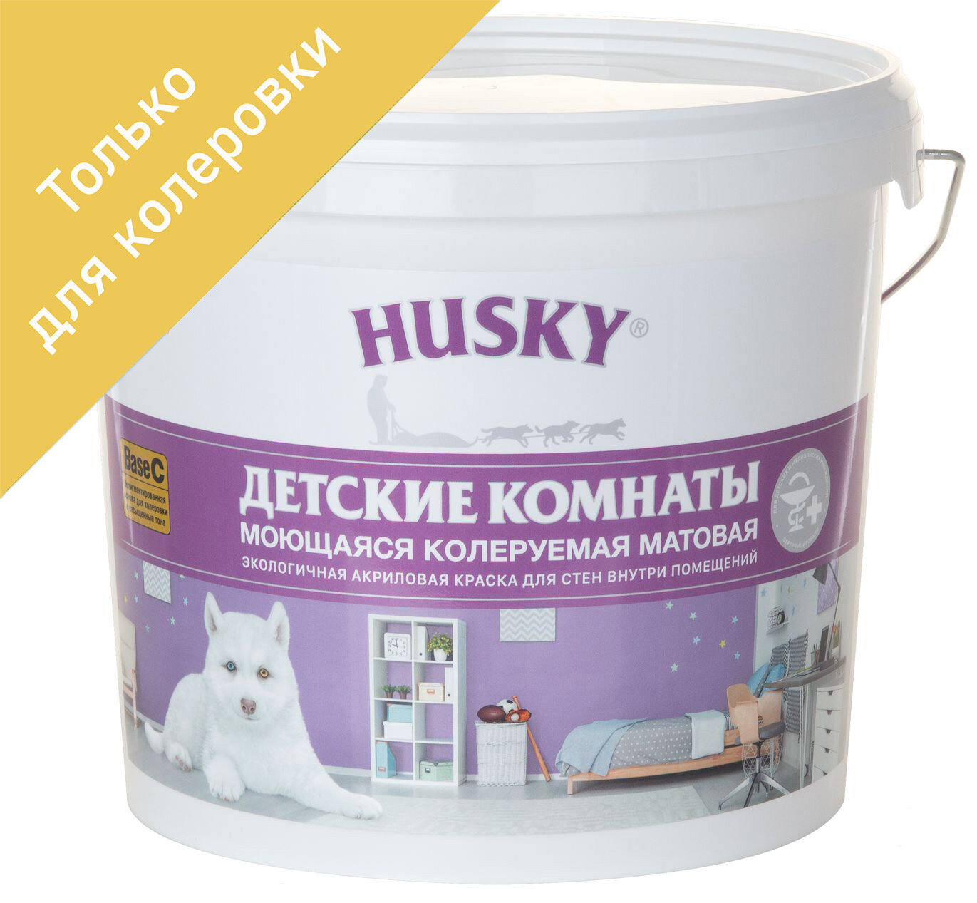 Краска для колеровки для детских комнат Husky прозрачная база С 5 л