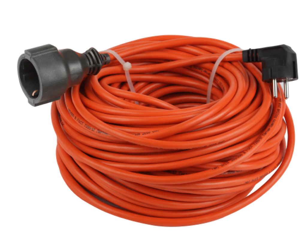 Удлинитель шнур силовой ЭРА UPx-1e-3x1.5-40m в бухте с заземлением, провод ПВС 3х1.5мм2 оранжевый, 1 штепсельное гнездо 40м, Б0046818 / электрика
