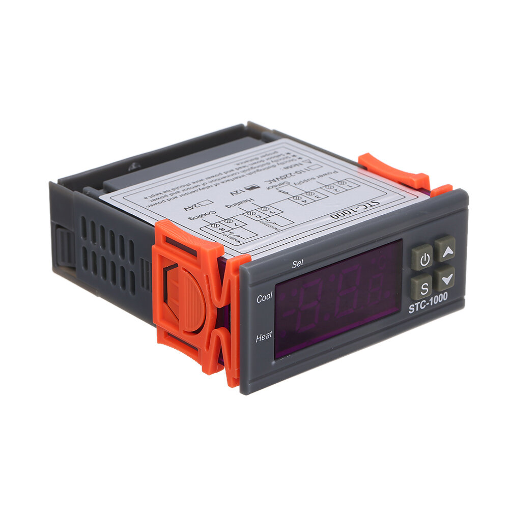 STC-1000 Цифровой терморегулятор Нагрев Охлаждение Стабилизированный термостат 2 реле с датчиком