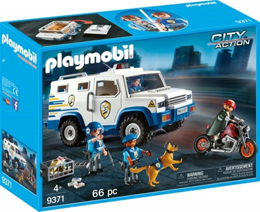 Игровой набор Playmobil 9371 City Action Полицейская машина для перевоза денег