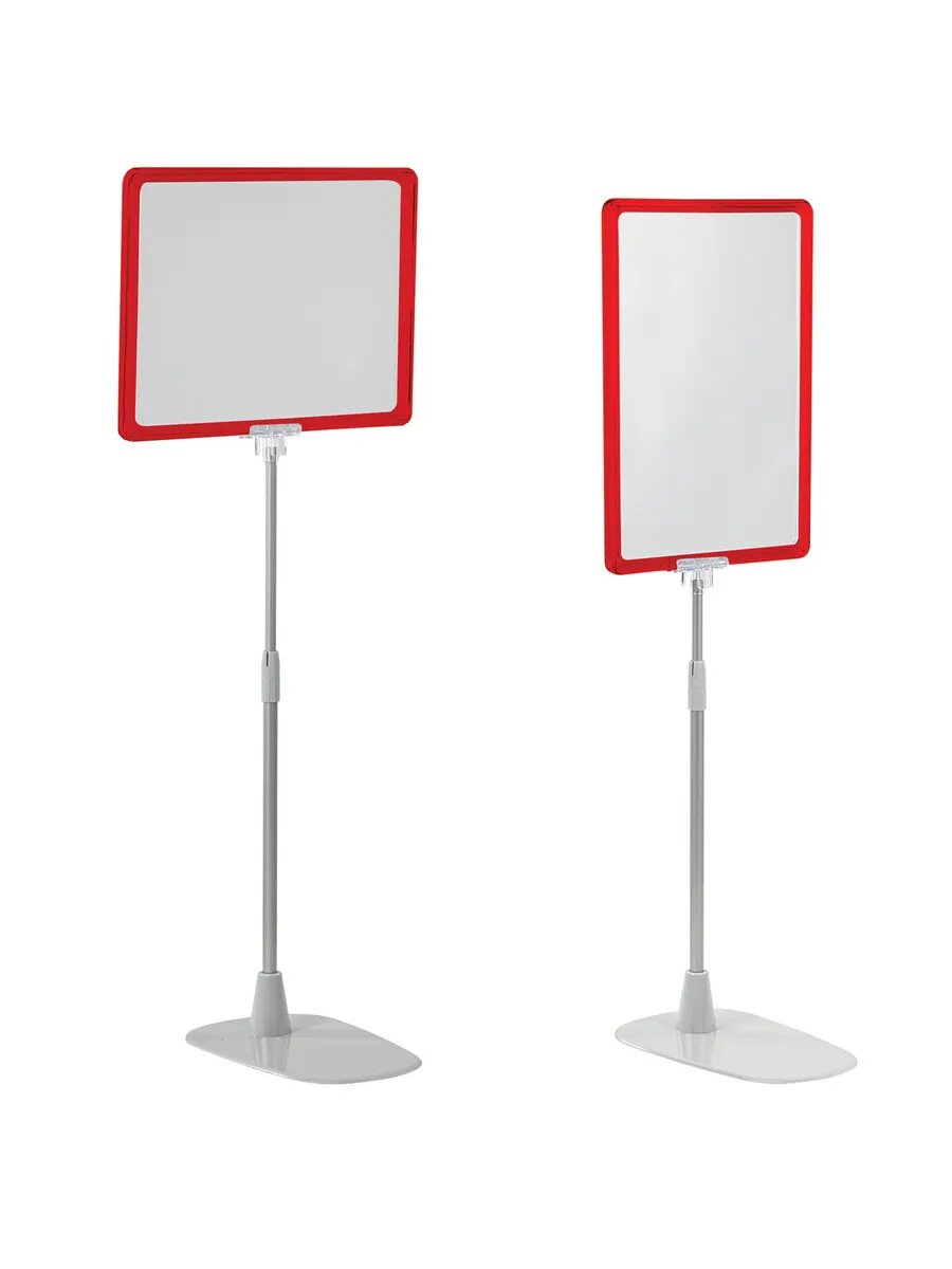 Стойка-инфодержатель напольная EPG INFOSTAND, красная, комплект 2 шт, А4 (210х297 мм), высота 90.5 см, алюминий/пластик