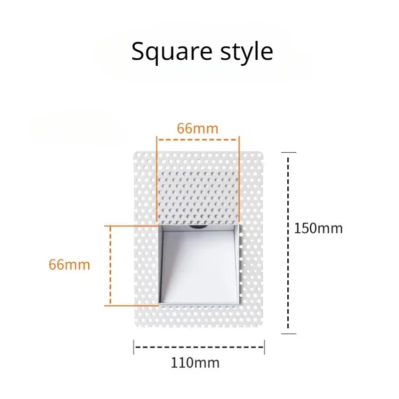 Настенные светодиодные лампы ZODOLAMP для ступенек 3Вт, Switch control, 5PCS, Neutral Light, Square, Белый