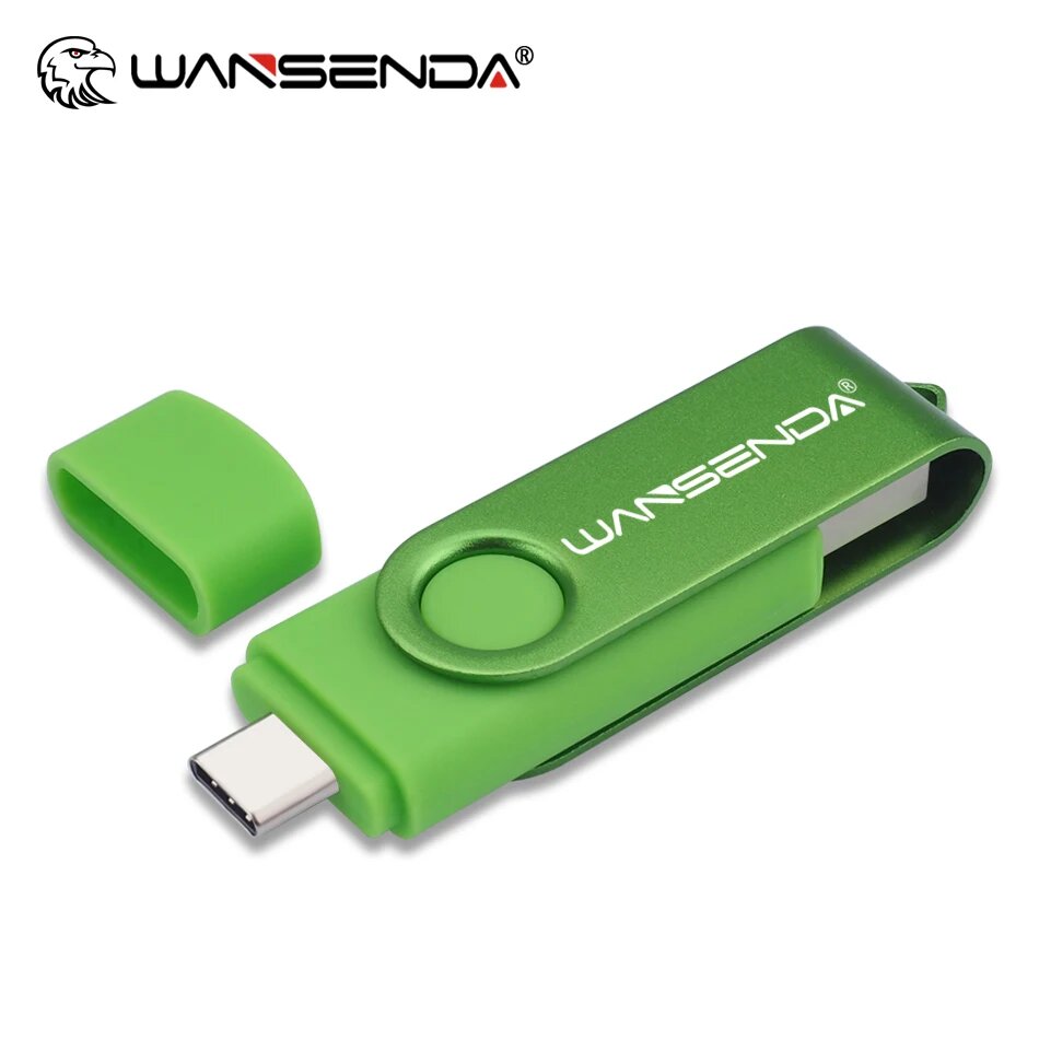 WANSENDA USB 3.0 Type-C флеш-накопитель 16 ГБ, зеленый