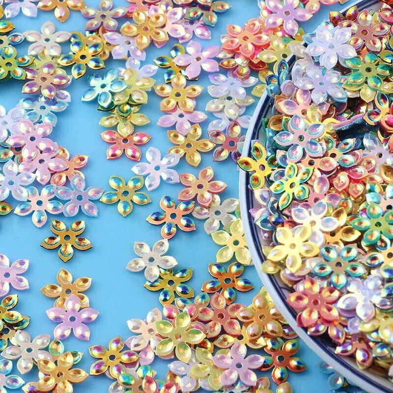 ПВХ пайетки цветы 9 мм 10г/20г 9mm 20g, JG mixed color