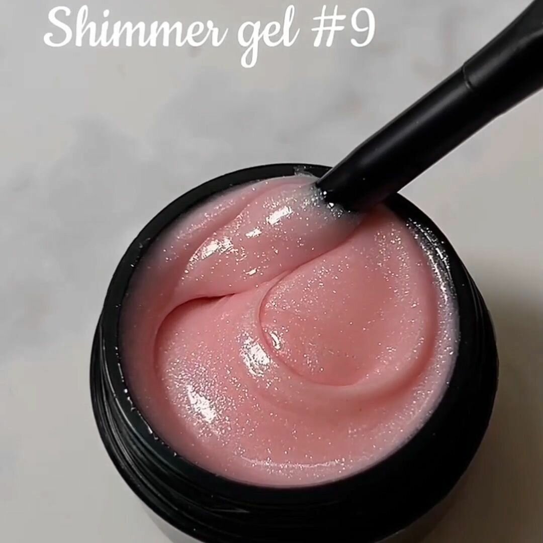 Y.ME Гель моделирующий Shimmer Gel 09 (лососевый) 15 мл / с мелким шиммером, нюдового оттенка, для маникюра и педикюра