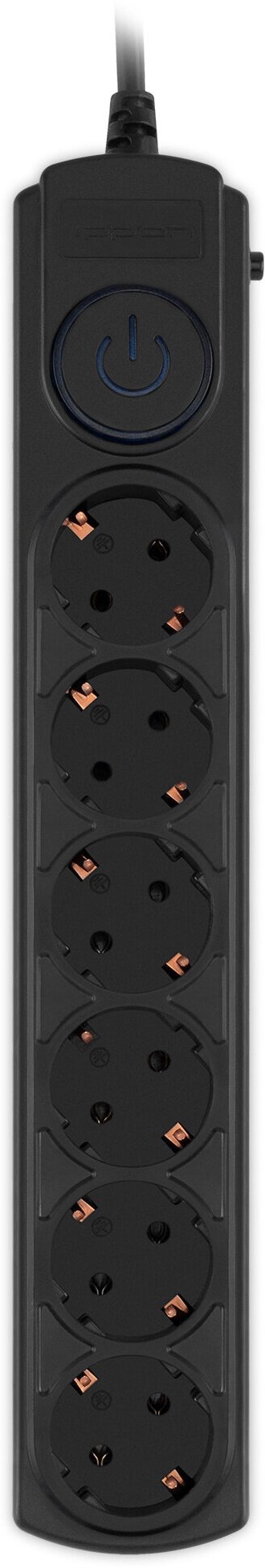 Сетевой фильтр Ippon BK-6-EU-5-10-B 5м (6 розеток) черный (коробка)