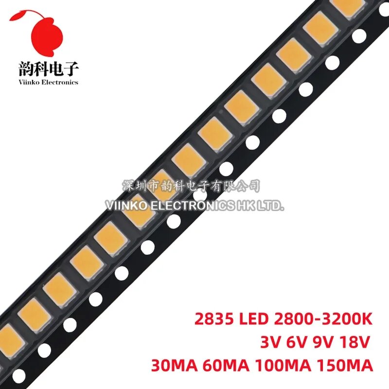 DSSRQI SMD2835-3V6V9V18V теплый белый светодиоды 100 шт 6V 80MA 0.5W